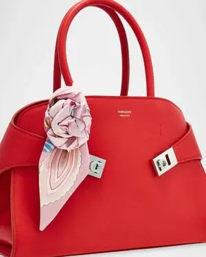 FERRAGAMO Floral Brezza Silk Scarf - Rosa/beige