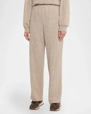 Brunello Cucinelli Jersey Lace Pointelle Knit Pants
