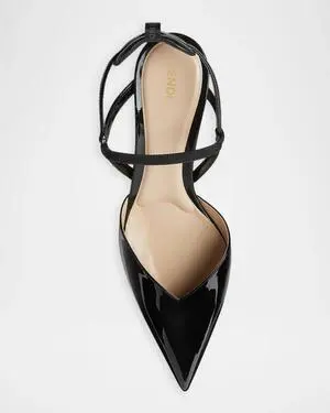 Fendi 55mm Vernice Patent Leather Slingback Pumps - Nero