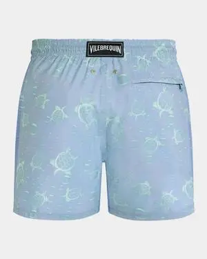 Vilebrequin Apos;s Bubbles And Turtles Packable Swim Trunks - Cloudy