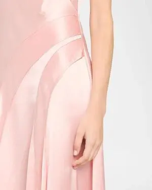 Acler Femme Fatale Lecha Satin Maxi Dress - Soft Flami