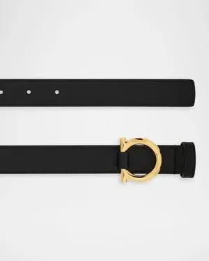 FERRAGAMO Donna Leather Gancini Belt - Nero