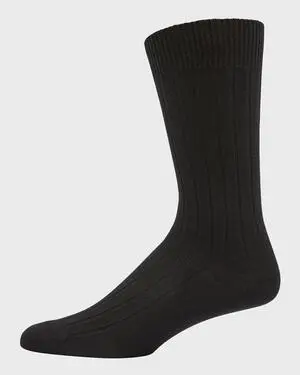 BRESCIANI Apos;s Cashmere Mid-calf Socks - Black Pattern