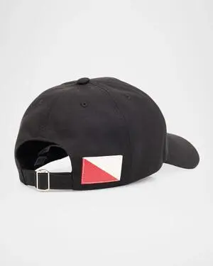 Loewe Flag Patch Cotton Baseball Cap - Black