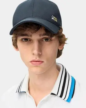 Loewe Flag Patch Cotton Baseball Cap - Deep Navy