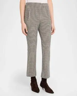 Veronica Beard Arte Check Plaid Kick-flare Pants