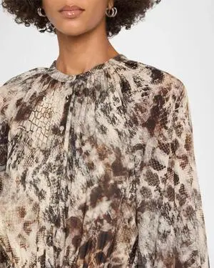 Ramy Brook Vivi Snake-printed Mini Dress - Bone Pytho