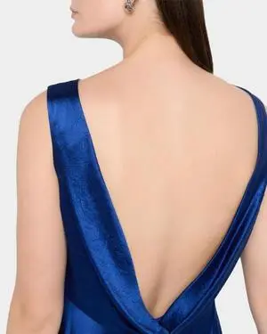 JASON WU Sleeveless Cowl Backless Satin Maxi Dress