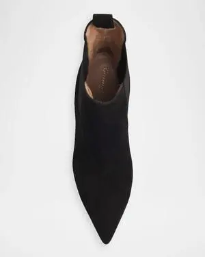 GIANVITO ROSSI 120mm Suede Pointed-toe Booties - Nero