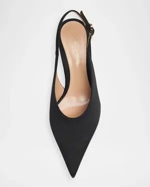 GIANVITO ROSSI 70mm Sofia Satin Slingback Pumps - Nero