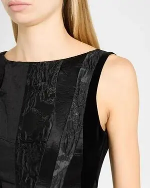 JASON WU Mixed-media Patchwork Sleeveless Low-back Midi Dress - Black Multi
