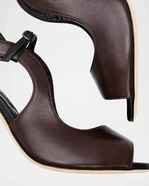 Manolo Blahnik 105mm Chungasan Leather Slingback Sandals