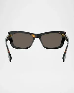 Fendi Lettering Acetate Rectangular Sunglasses