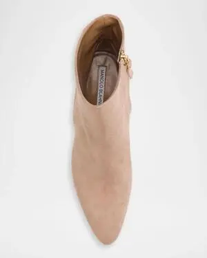 Manolo Blahnik 70mm Rosie Samba Suede Ankle Boots