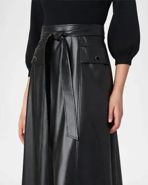 Shoshanna Aspen Mix Media Midi Dress - Jet