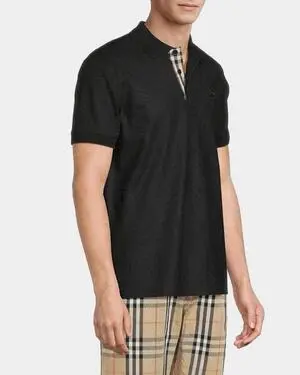 Burberry Apos;s Eddie Ekd Cotton Polo Shirt - Black