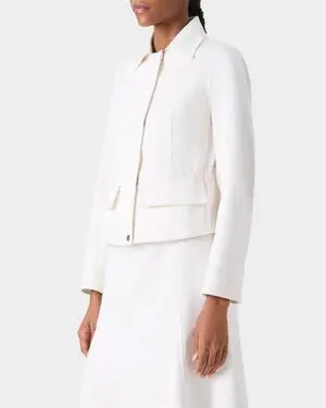 Akris Hugh Stretch Denim Zip Jacket
