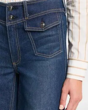 Ramy Brook Ciara High-rise Wide-leg Jeans - Dark Fade