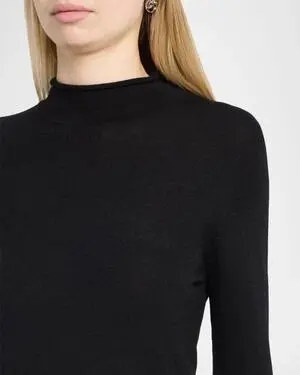 THE ROW Phaed Cashmere Mock-neck Sweater