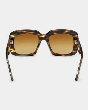 TOM FORD Icon 53mm Acetate Square Sunglasses - Havana/brown