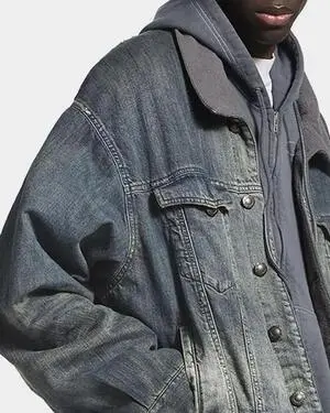 Balenciaga Layered Denim Jacket - Vert Multi