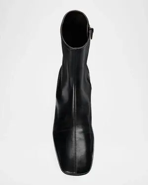 THE ROW Cindy Leather Ankle Boots