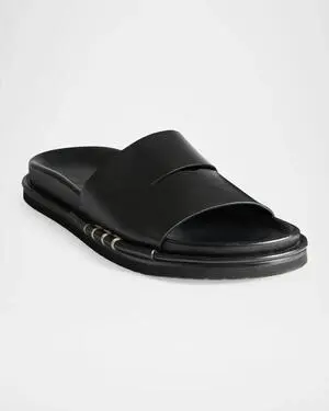 JW Anderson Apos;s Fussbett Loafer Leather Slides - Black