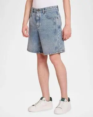Balmain Apos;s Denim Bermuda Shorts - Blue