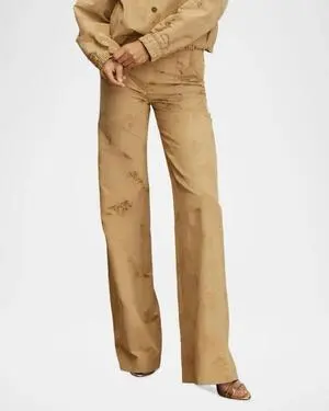 Veronica Beard Cole Floral Wide-leg Pants