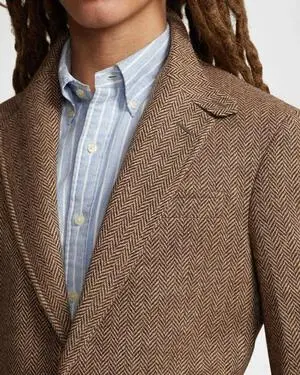 Polo Ralph Lauren Wool Herringbone Single-breasted Sport Coat - Brn/cml