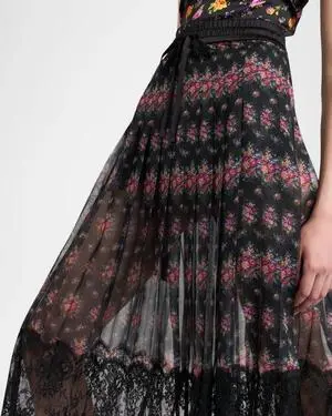Dolce & Gabbana Small Flower Bouquets-print Skirt