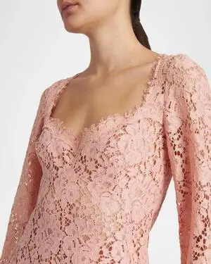 Dolce & Gabbana Guipure Lace Long-sleeve Mini Dress