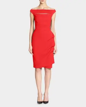 Chiara Boni La Petite Robe Melania Short Off-the-shoulder Dress - Red