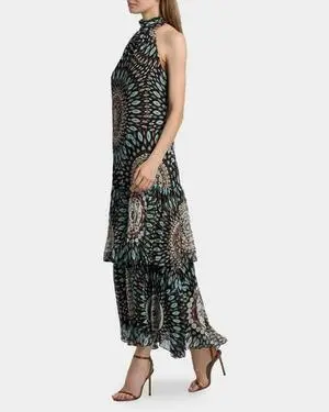 Ramy Brook River Mandala Silk Tiered Maxi Dress