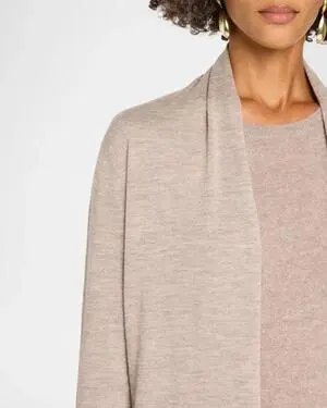 Neiman Marcus Superfine Cashmere Duster Cardigan - Caf