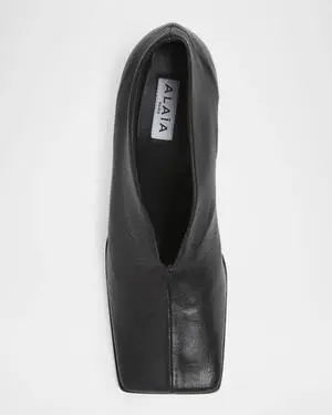 Alaïa 90mm Square-toe Leather Pumps
