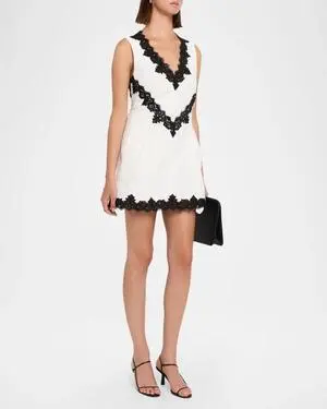 Simkhai Minna Lace-trim Mini Dress