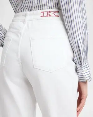 Kiton Cotton-stretch Slim-leg Ankle Jeans - White