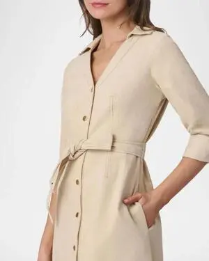 Shoshanna Raine Snap-front Cotton Corduroy Midi Dress