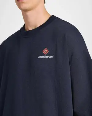 Casablanca Apos;s Oversized Cotton T-shirt - Navy
