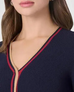 Shoshanna Pauli Striped Jersey Knit Mini Dress - Navy Multi