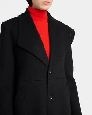 Proenza Schouler Alix Embellished Compact Melton Wool Long Coat