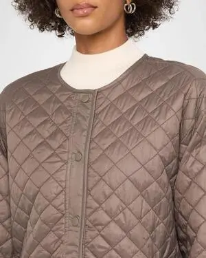 Eileen Fisher Quilted Snap-front Coat - Cblst