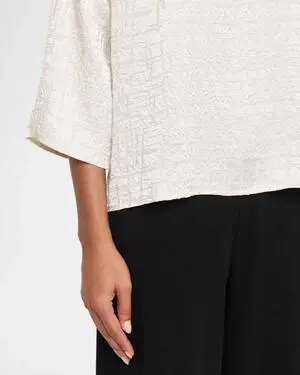 Eileen Fisher Bateau-neck Boxy Silk Top - Plstr