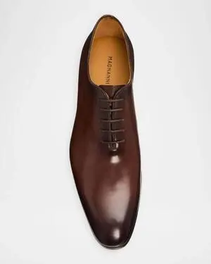 Magnanni Apos;s Leather Wholecut Oxfords - Tabaco