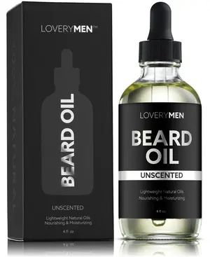 LOVERY Nourishing Unscented Beard Oil 4oz Beard Grooming - Black