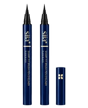 SIIA COSMETICS 2-pieces Sharp Fit Brush Pen Eyeliner - 01 Plain Black