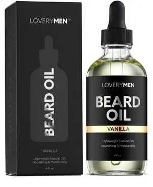 LOVERY Nourishing Vanilla Scented Beard Oil 4oz Beard Grooming - Black