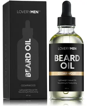LOVERY Nourishing Cedarwood Scented Beard Oil 4oz Beard Grooming - Black