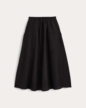 Everlane Pull-on Maxi Skirt In Cotton Silk - Black